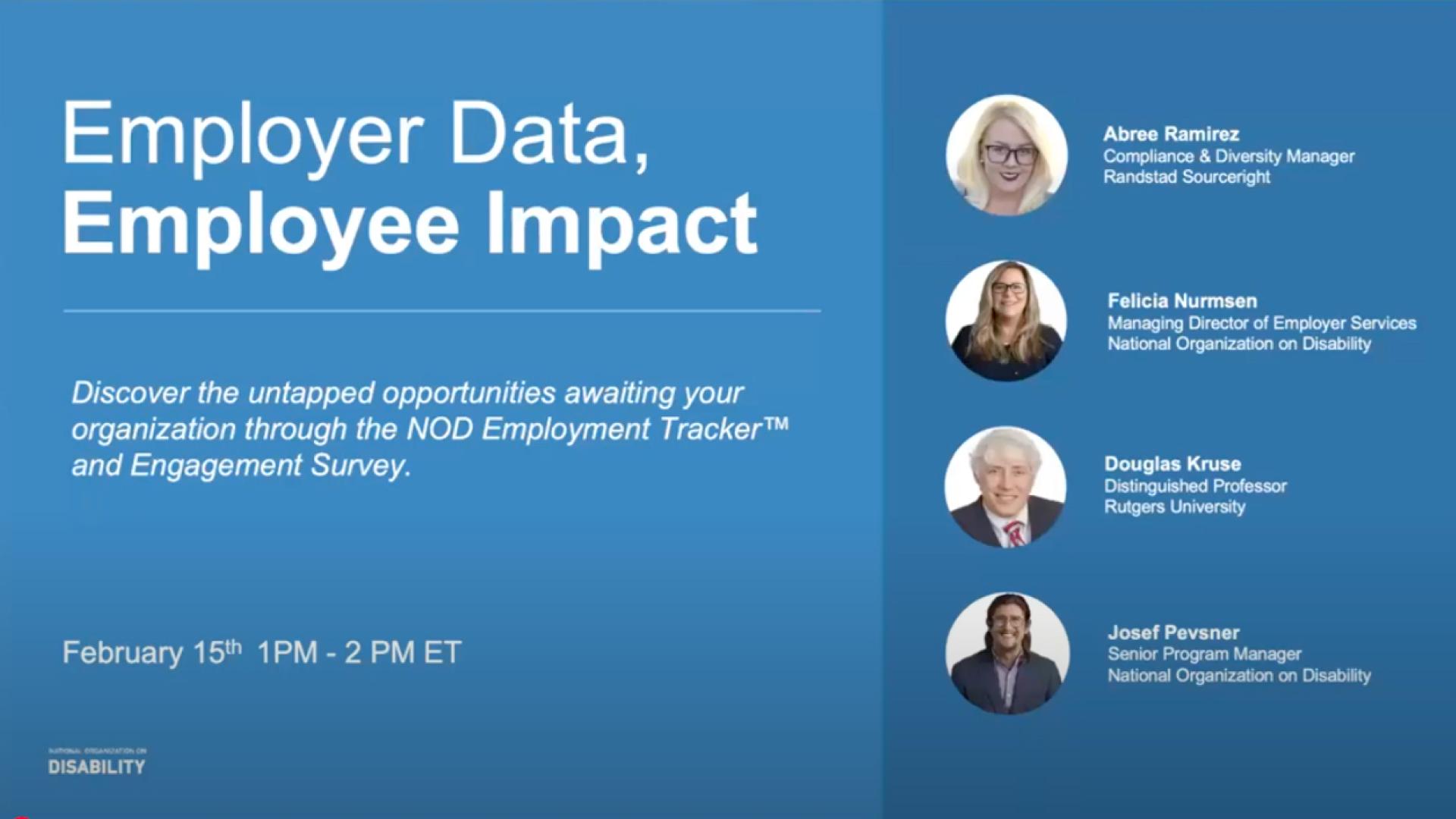 Employer Data, Employee Impact - National Organization on Disability